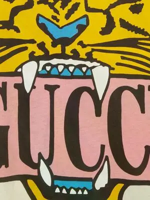 Gucci Tiger Print V-neck Short Sleeve T-shirt