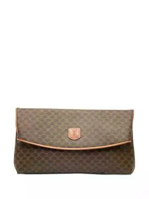 Celine Macadam Coated Canvas Clutch Bag - Brown