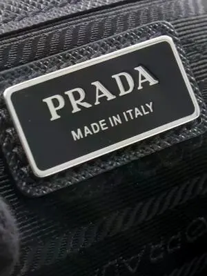 Prada Saffiano Trimmed Tessuto Backpack - Black