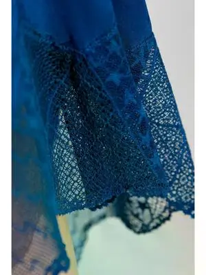 Zadig&Voltaire Overseas Silk Lace Trim Graphic Print Skirt