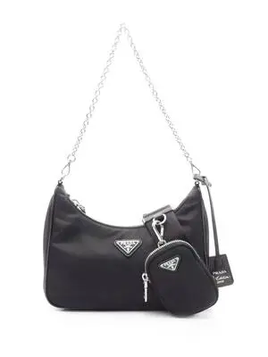 Prada Re-nylon Re Edition 2005 Satchel With Saffiano Trim - Black