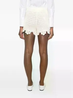 Chloé Crochet-knit Scalloped-edge Shorts