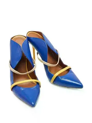 MALONE SOULIERS Maureen Leather Heeled Mules - Blue
