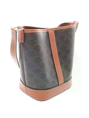 Celine Small Triomphe Coated Canvas Bucket Bag - Brown