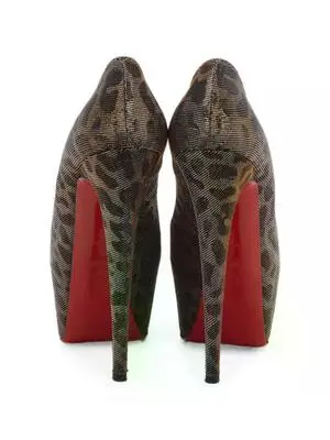 CHRISTIAN LOUBOUTIN Leopard-print Platform Stiletto Pumps - Brown
