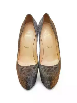 CHRISTIAN LOUBOUTIN Leopard-print Platform Stiletto Pumps - Brown