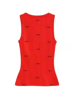 Loewe Logo Embroidered Ribbed Knit Tank Top