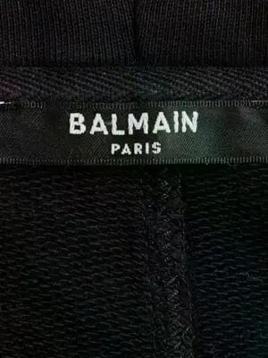 Balmain Logo Embossed Zip-up Hoodie