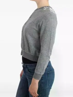Ermanno Scervino Cropped Cardigan With Lace Embroidery
