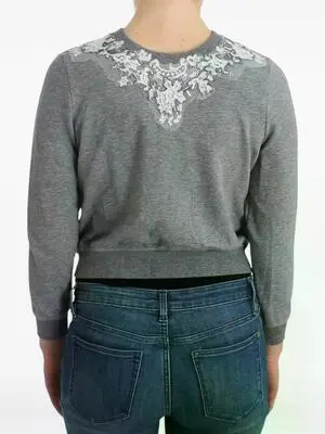 Ermanno Scervino Cropped Cardigan With Lace Embroidery