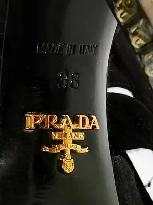 Prada Suede Crystal-embellished Heeled Sandals
