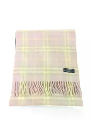 Burberry Check-print Fringed Scarf - Pink