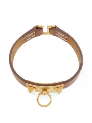 Hermès Rivale Mini Leather Bracelet With -tone Hardware - Gold