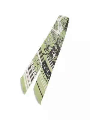 Hermès Twilly Festival Des Amazones Silk Scarf - Green