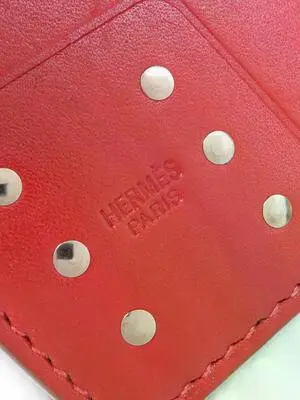 Hermès Leather Dice Charm With Silver-tone Studs