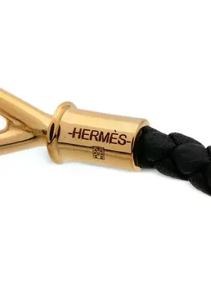 Hermès Jumbo H Braided Leather Bracelet