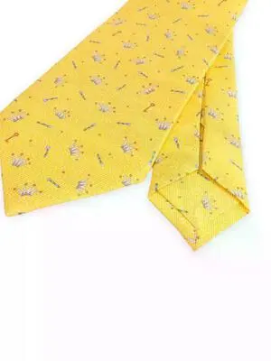 BVLGARI Seven Fold Crown-print Neck Tie