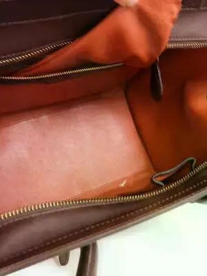 Celine Mini Luggage Leather Tote Bag - Red