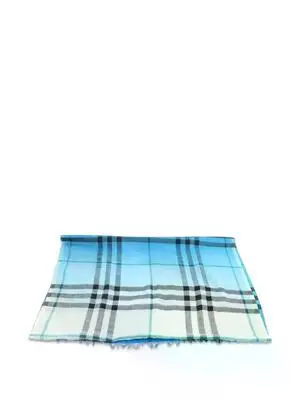 Burberry Check-pattern Scarf - Blue