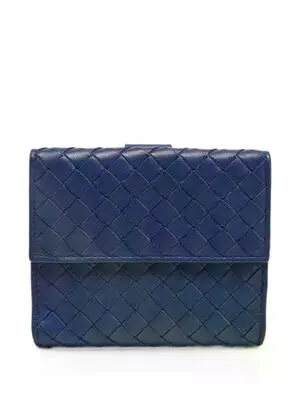 Bottega Veneta Intrecciato Flap Wallet - Blue