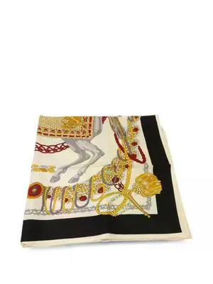 Hermès Equestrian-print Scarf - Neutrals