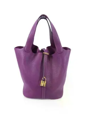 Hermès Mm Picotin Tote Bag - Purple