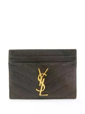 Saint Laurent Cassandre Matelasse Card Case - Black