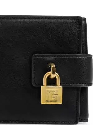 Balmain Logo-padlock Calf Leather Wallet