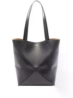 Loewe Leather Tote Bag - Black
