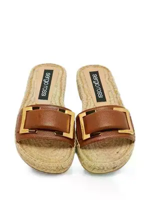 SERGIO ROSSI Buckled Flat Slide Espadrilles