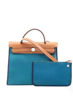 Hermès Toile Herbag Zip 31 Satchel - Blue