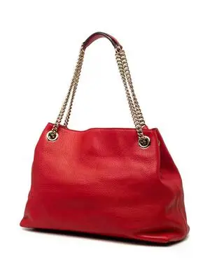 Gucci Soho Chain Tote Bag In Calfskin - Red