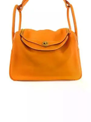 Hermès Clemence Leather Satchel - Orange