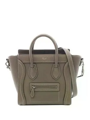Celine Leather Luggage Tote Satchel - Grey