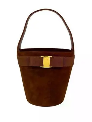 FERRAGAMO Vara Suede Bucket Bag
