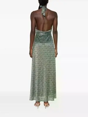 SIYU Halterneck Tie-belt Maxi Dress