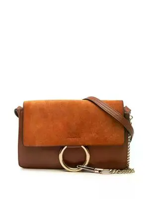 Chloé Faye Small Suede And Calfskin Crossbody Bag - Brown