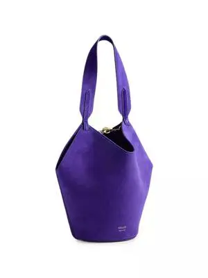 Khaite Mini Lotus Tote In Amethyst Haircalf And Suede - Purple