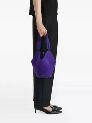 Khaite Mini Lotus Tote In Amethyst Haircalf And Suede - Purple