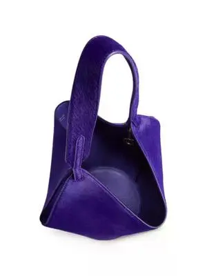 Khaite Mini Lotus Tote In Amethyst Haircalf And Suede - Purple