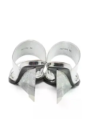 Alexander McQueen Metallic Leather Wedge Sandals