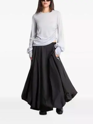 Y3 Cinched Draped Long Sleeve Top