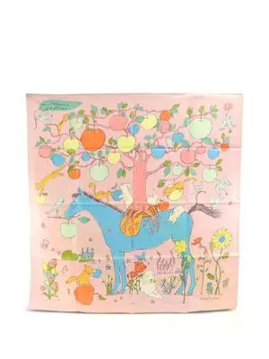 Hermès Le Pommier Sellier Scarf - Pink