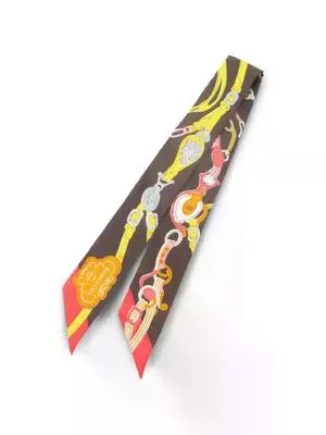 Hermès Brides De Gala Twilly Scarf - Brown