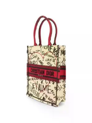 Dior Graffiti Print Vertical Tote Bag