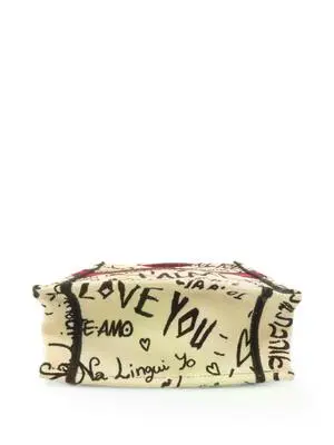 Dior Graffiti Print Vertical Tote Bag