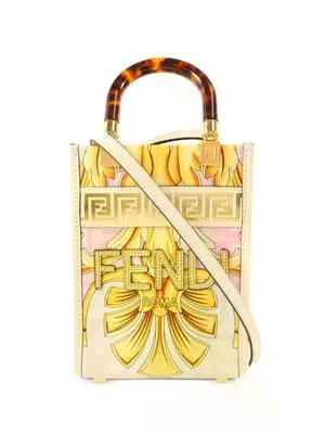 Fendi Sunshine Mini Leather Tote Bag - Neutrals