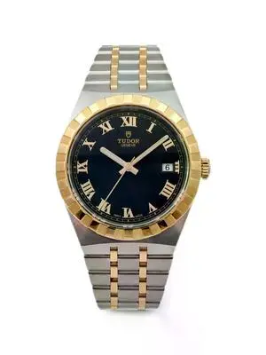 TUDOR Royal 38mm Watch With Stainless Steel And 18k Yellow Gold Bracelet - Black