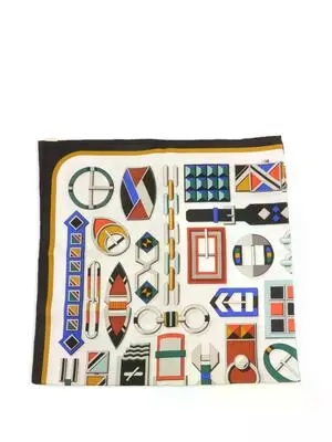 Hermès Carré En Boucles Silk Scarf - White