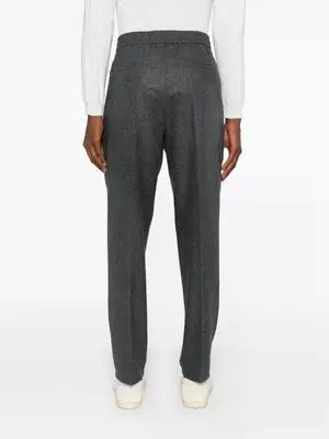 Brunello Cucinelli Virgin Wool Flannel Pleated Trousers - Grey